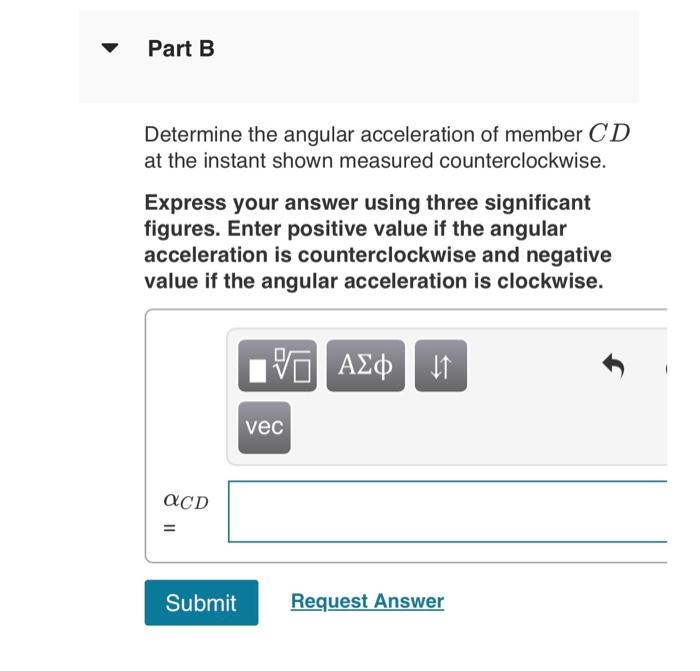 Solved Member AB has the angular velocity ωAB=3.5rad/s and | Chegg.com