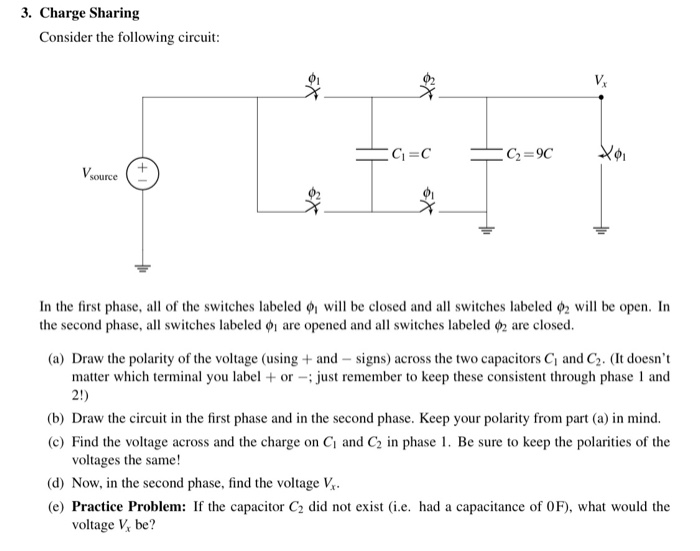 Solved 3. Charge Sharing Consider the following circuit: = | Chegg.com