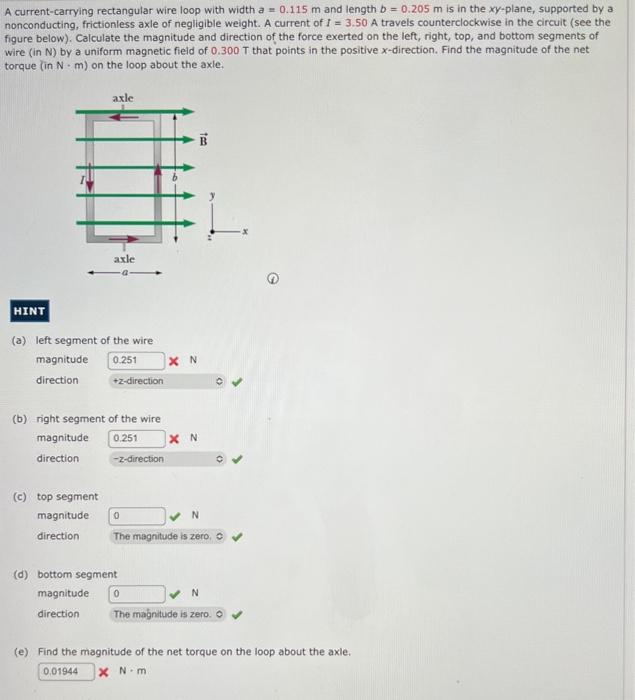 Solved A current-carrying rectangular wire loop with width | Chegg.com
