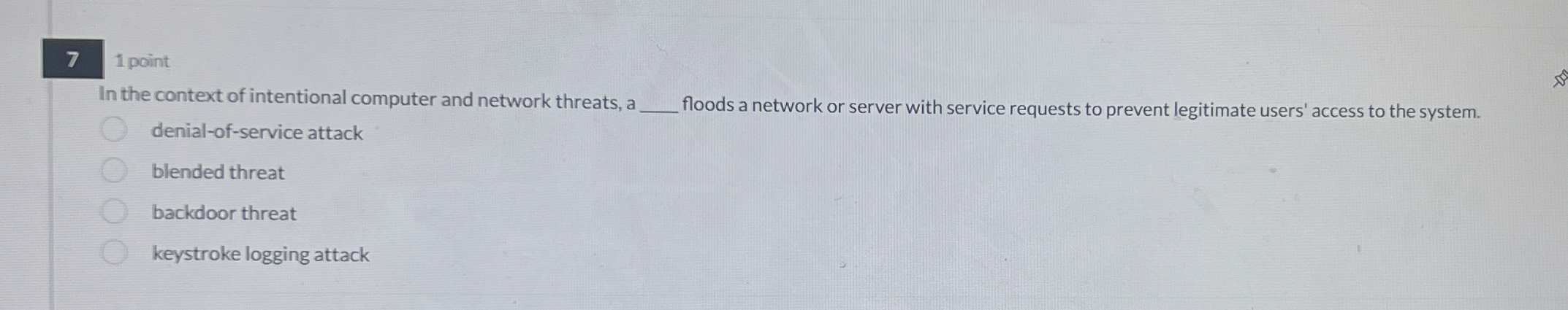 Solved 7 1 ﻿pointIn the context of intentional computer and | Chegg.com