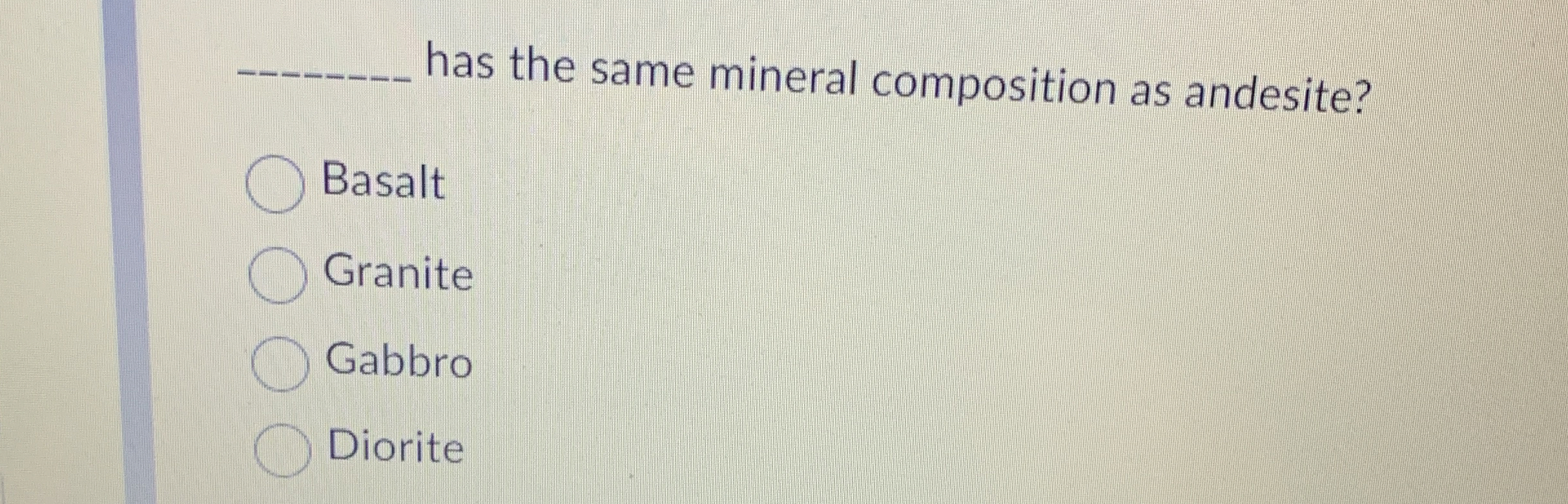 Solved has the same mineral composition as | Chegg.com
