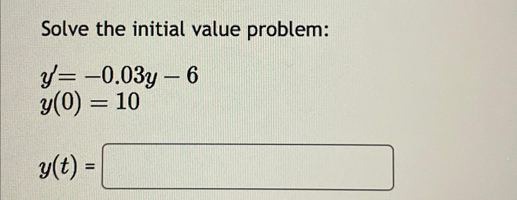 Solved Solve the initial value | Chegg.com