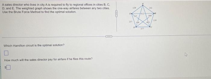 Solved A sales director who lives in city A is required to | Chegg.com