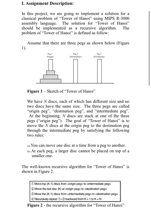 Solved I. Assignment Description: In this project, we are | Chegg.com