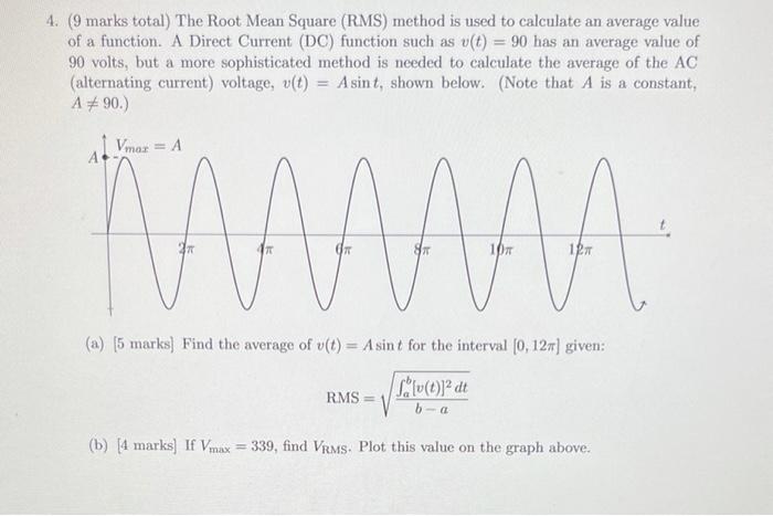 Solved 4. (9 marks total) The Root Mean Square (RMS) method | Chegg.com