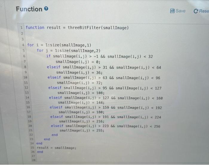 Solved Homework 10 Write a function named threeBitFilter | Chegg.com
