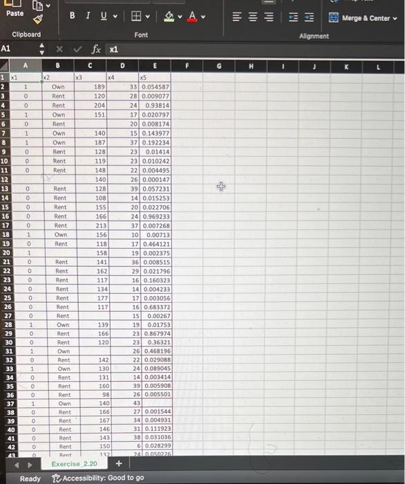 The accompanying data set contains five variebles, | Chegg.com