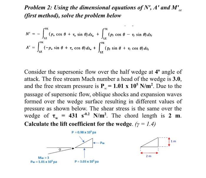Solved Problem 2: Using the dimensional equations of N′,A′ | Chegg.com