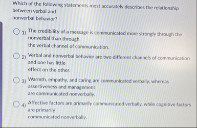 Solved Which of the following statements most accurately | Chegg.com