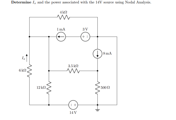 Solved Determine Ix ﻿and the power associated with the 14V | Chegg.com