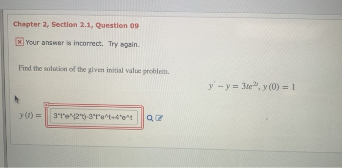 Solved Chapter 2, Section 2.1, Question 09 x Your answer is | Chegg.com