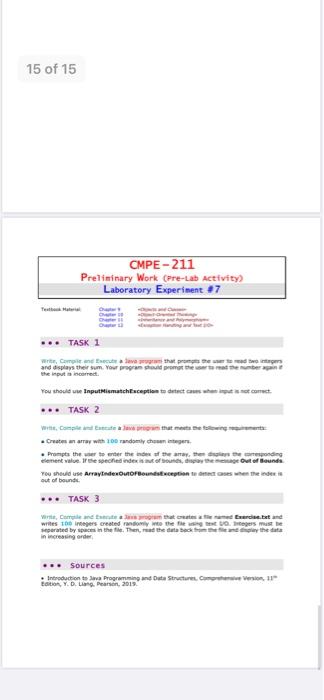 Solved 15 of 15 CMPE-211 Preliminary Work (Pre-Lab Activity) | Chegg.com