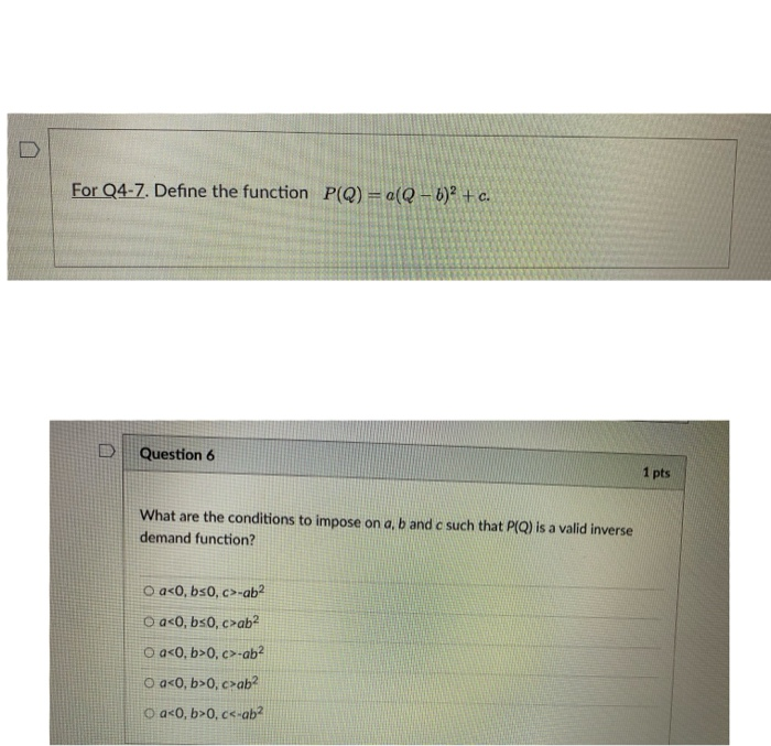 Solved For Q4 7 Define The Function Pq Aq B2 C D