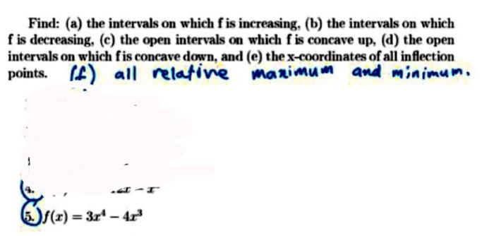 Solved Find: (a) the intervals on which f is increasing, (b) | Chegg.com