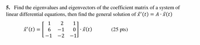 Solved 5. Find the eigenvalues and eigenvectors of the | Chegg.com