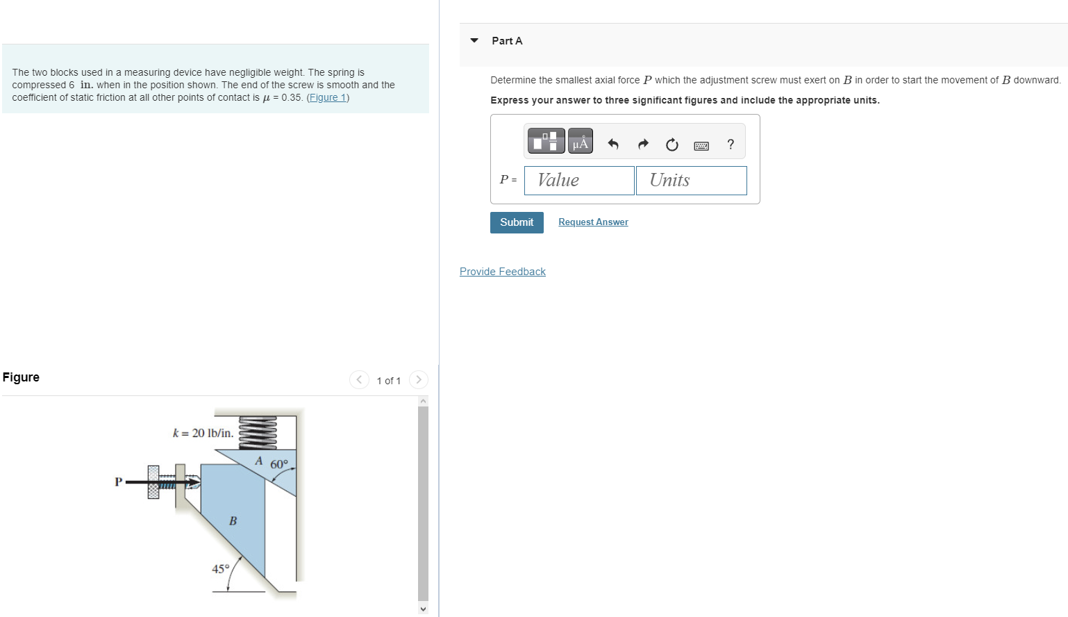 Solved Part AThe two blocks used in a measuring device have | Chegg.com