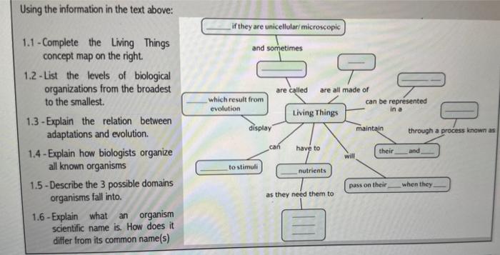 Solved Using the information in the text above: 1.1-Complete | Chegg.com