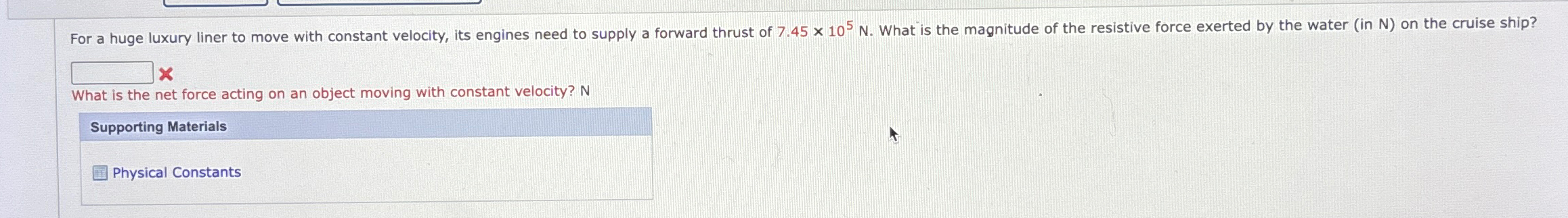 Solved What is the net force acting on an object moving with | Chegg.com