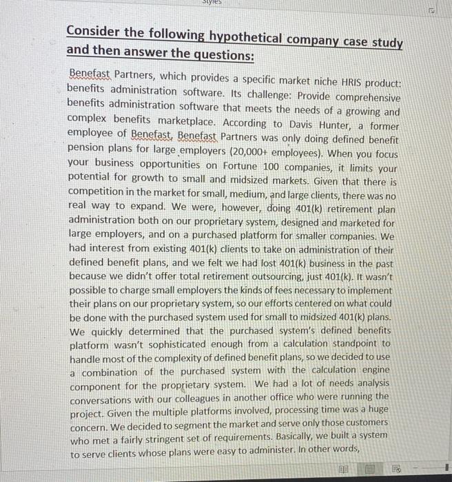 Solved Consider the following hypothetical company case | Chegg.com