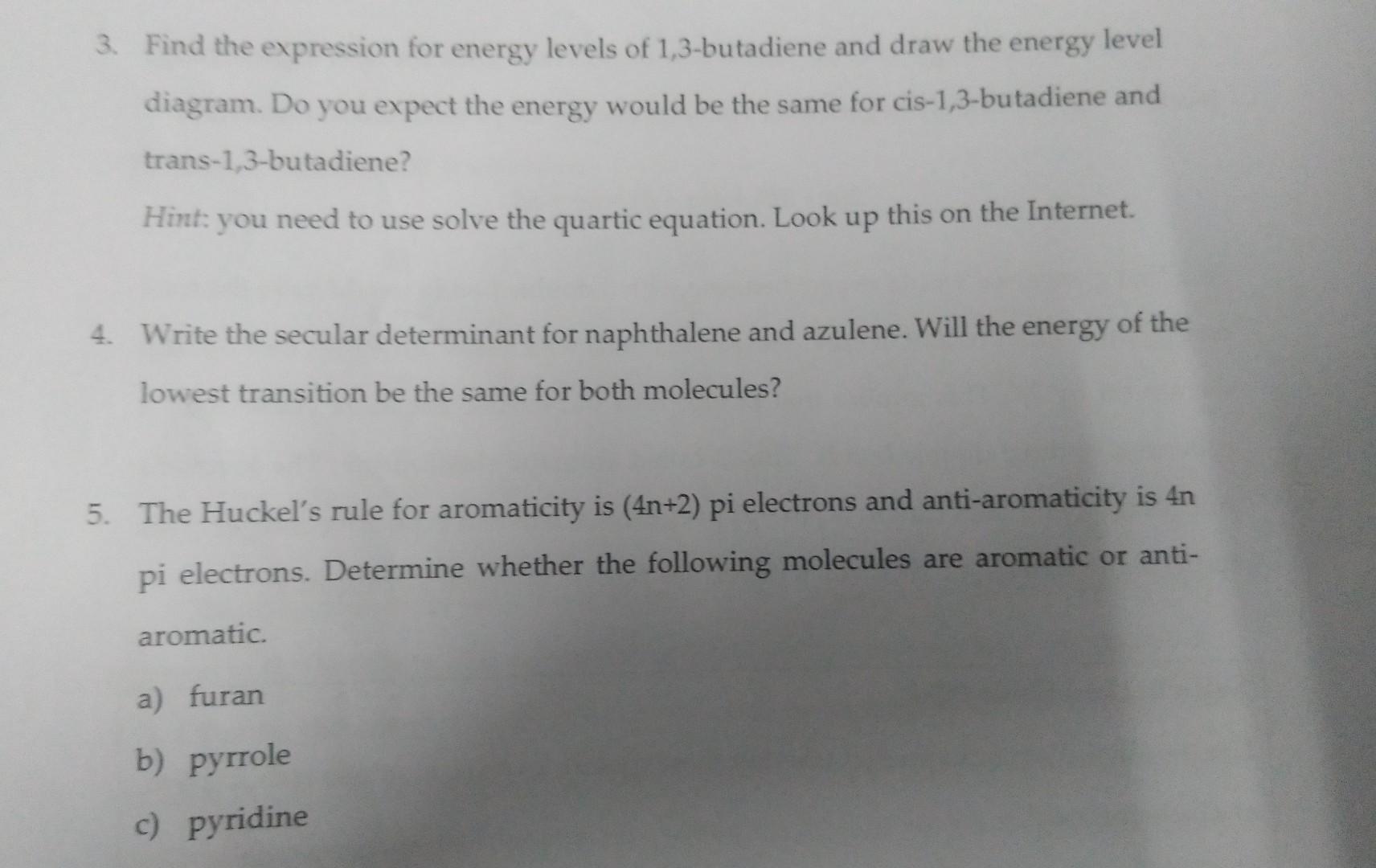 Solved 3. Find the expression for energy levels of | Chegg.com
