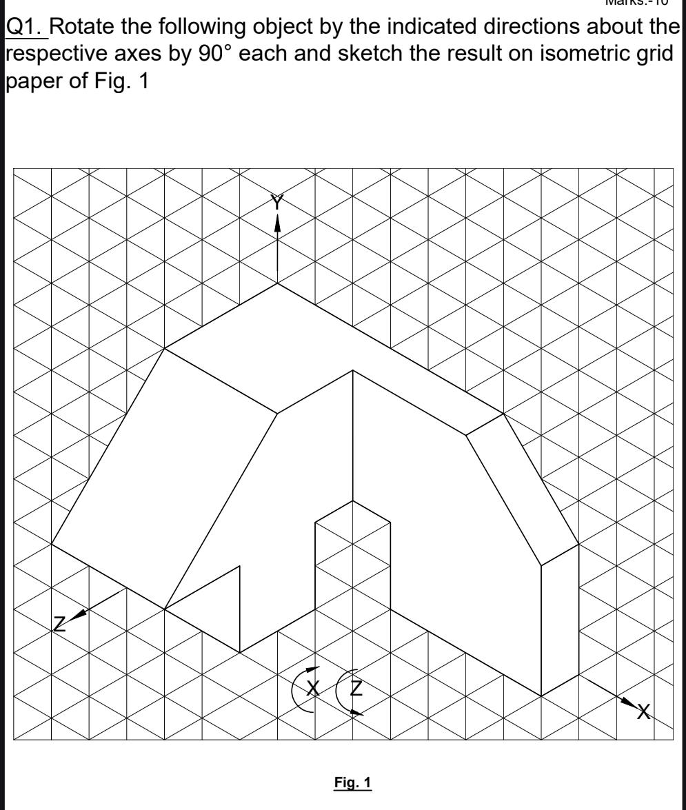Solved Q1. ﻿Rotate the following object by the indicated | Chegg.com