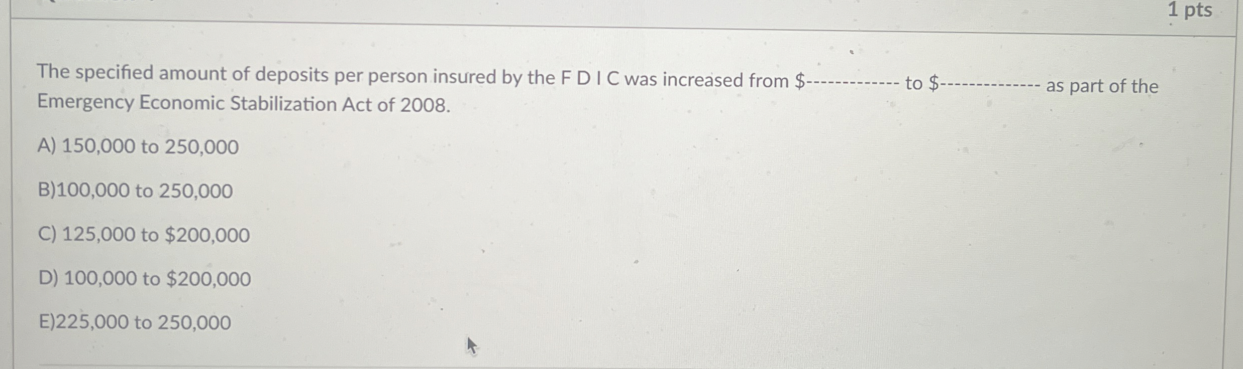 Solved 1 ﻿ptsThe specified amount of deposits per person | Chegg.com