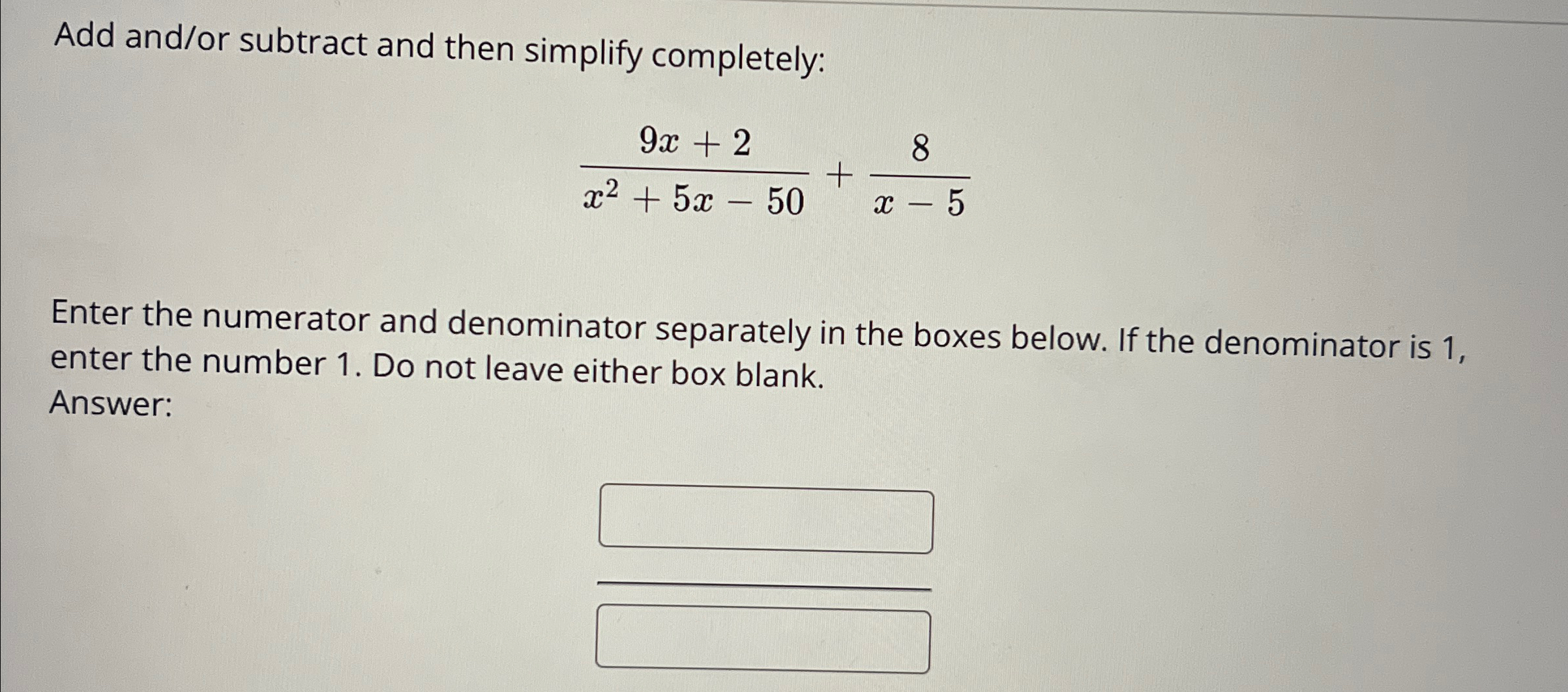 Add and/or subtract and then simplify | Chegg.com