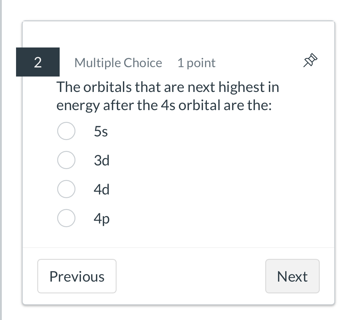 High Quality SOLUTION 2Multiple Choice1 ﻿pointThe orbitals that are next | Chegg.com