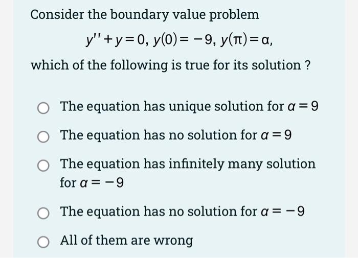 Solved Consider the boundary value problem | Chegg.com