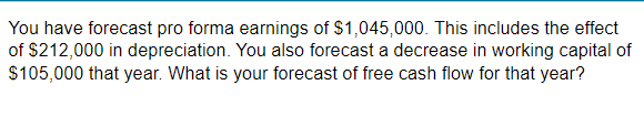 Solved You have forecast pro forma earnings of $1,045,000. | Chegg.com
