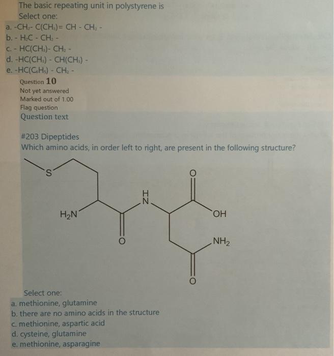 Solved The Basic Repeating Unit In Polystyrene Is Select