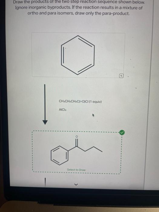 Solved Draw the products of the two step reaction sequence | Chegg.com