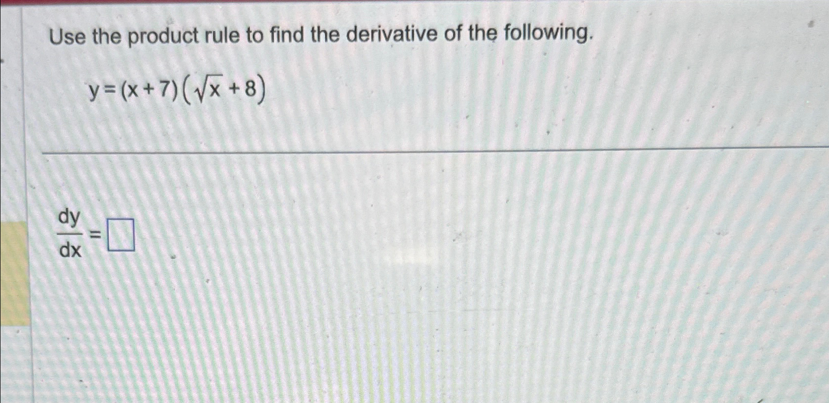 Solved Use the product rule to find the derivative of the | Chegg.com