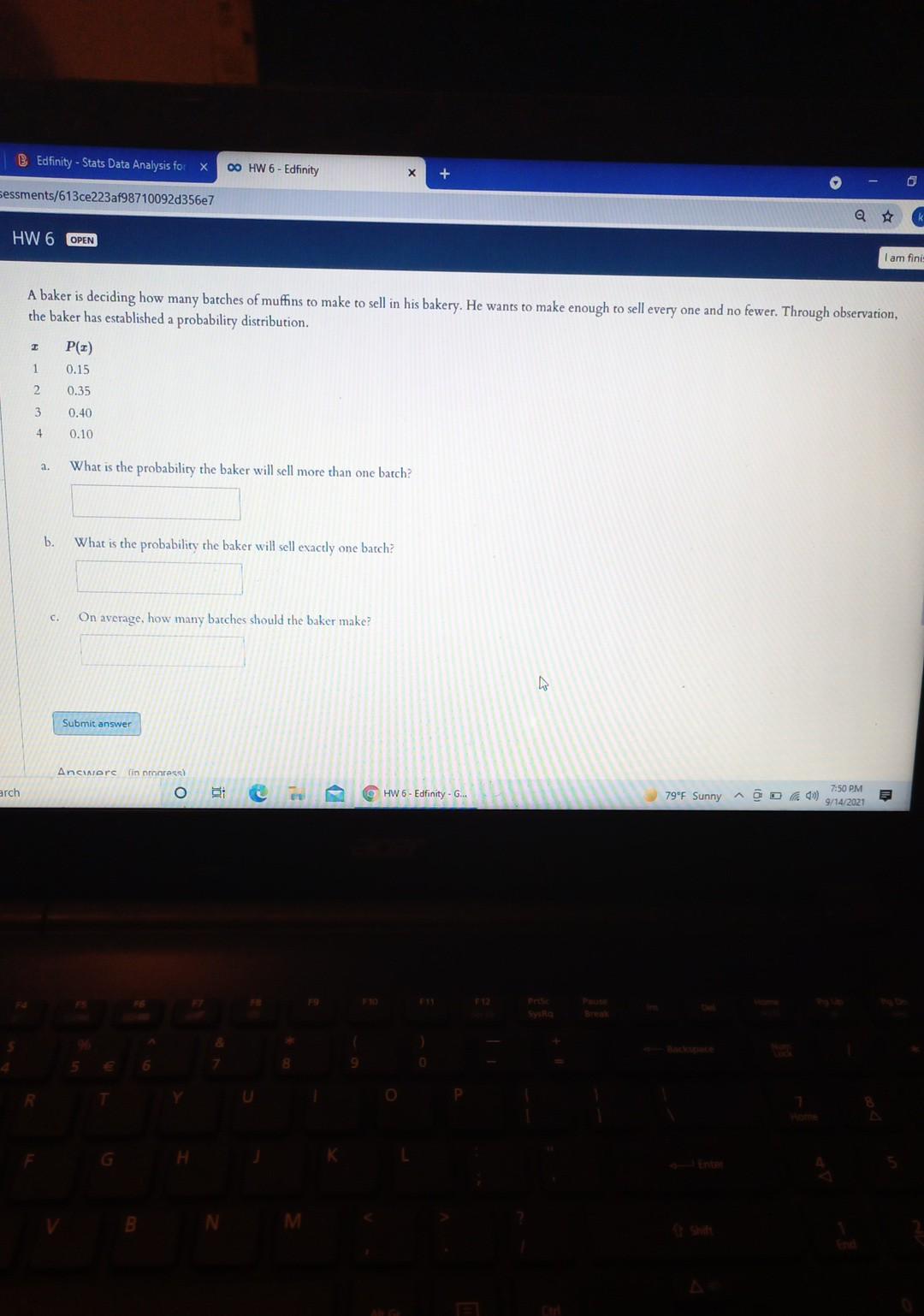 Solved х B Edfinity - Stats Data Analysis fo 00 HW 6 - | Chegg.com