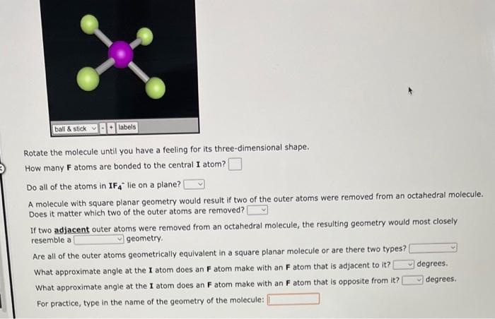 Solved Rotate the molecule until you have a feeling for its | Chegg.com
