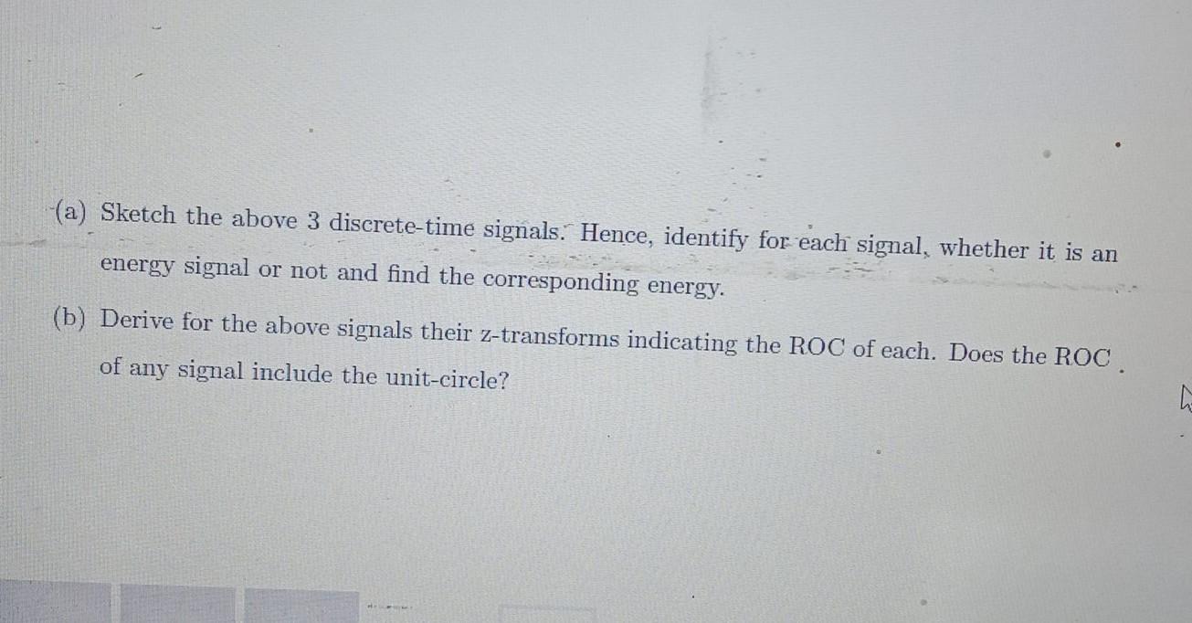 Solved (2) Consider the following discrete-time signals: y | Chegg.com