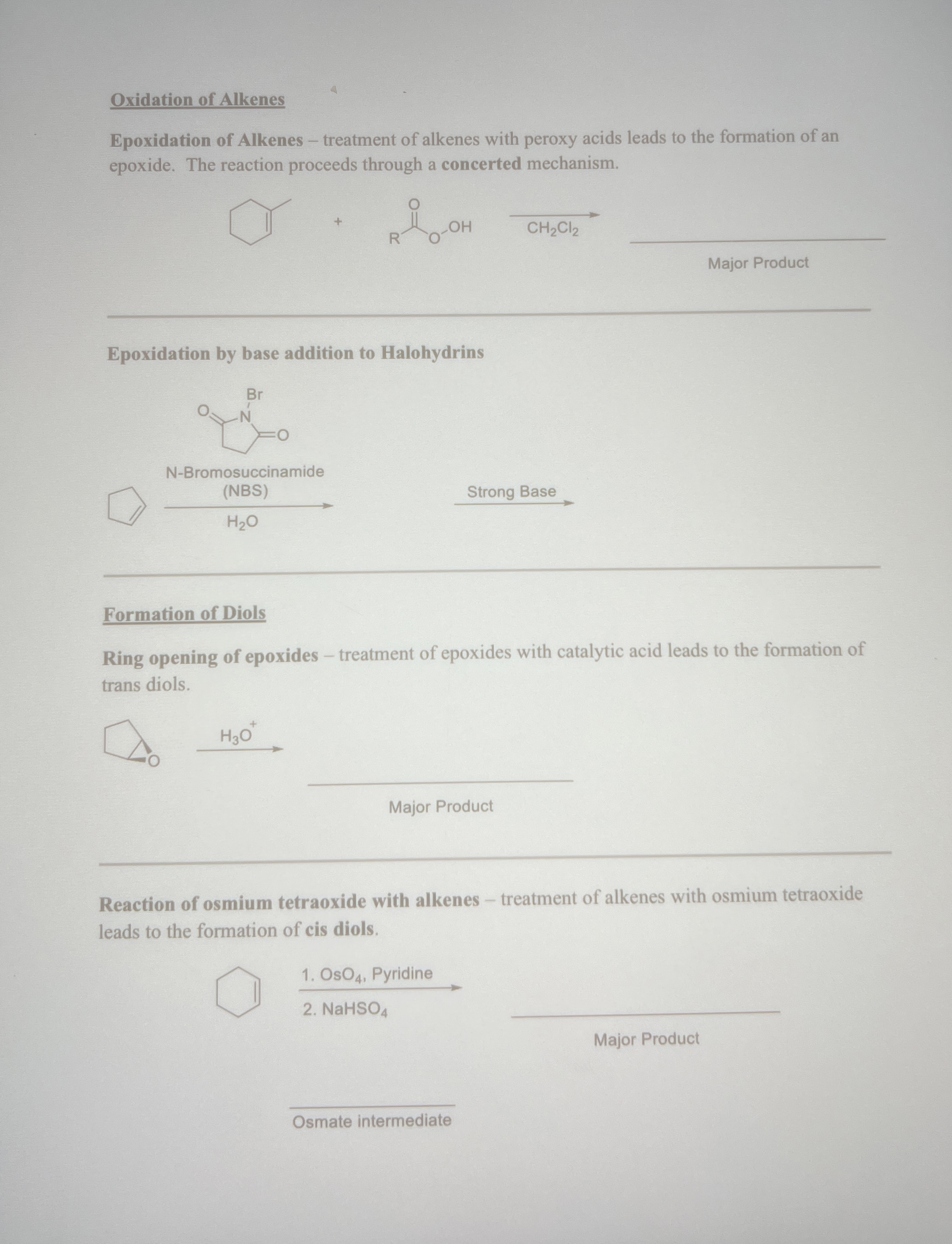 Solved Oxidation of AlkenesEpoxidation of Alkenes - | Chegg.com