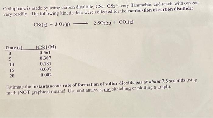 Solved Cellophane is made by using carbon disulfide, CS2. | Chegg.com