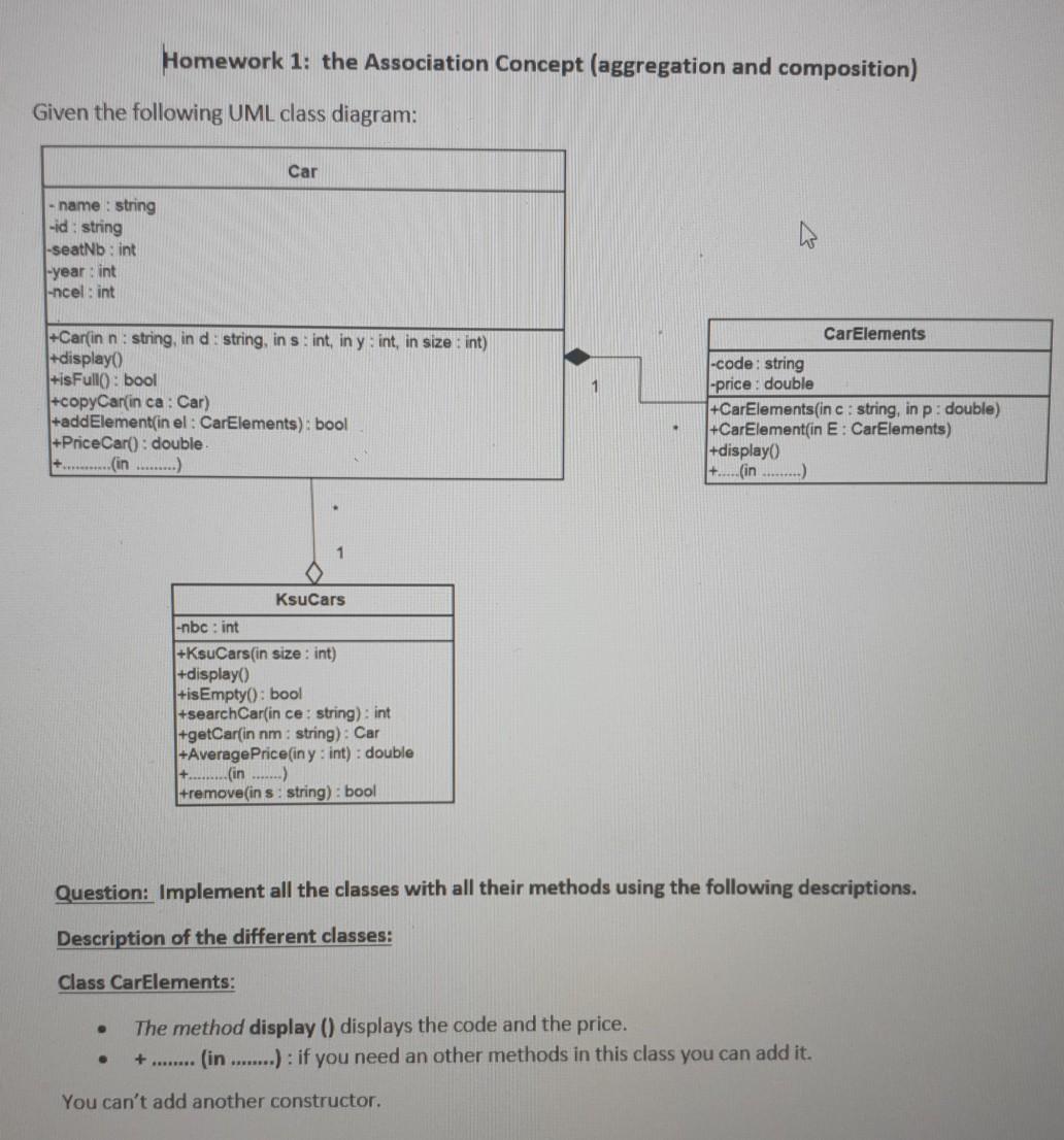 Solved Homework 1: the Association Concept (aggregation and | Chegg.com