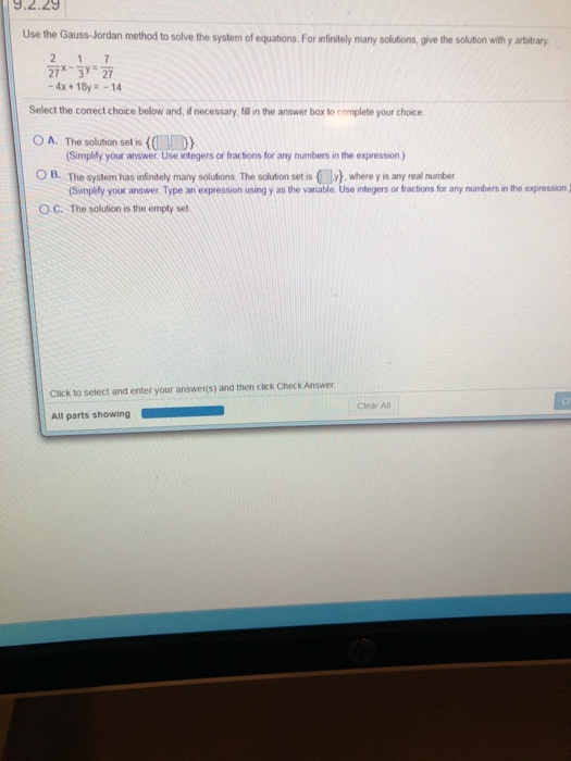 Solved Use the Gauss-Jordan method to solve the following | Chegg.com