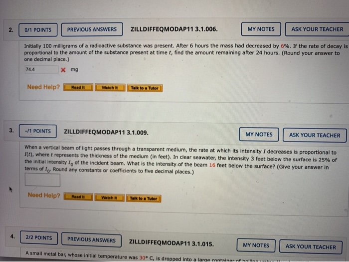Solved 0/1 POINTS PREVIOUS ANSWERS ZILLDIFFEQMODAP11 | Chegg.com