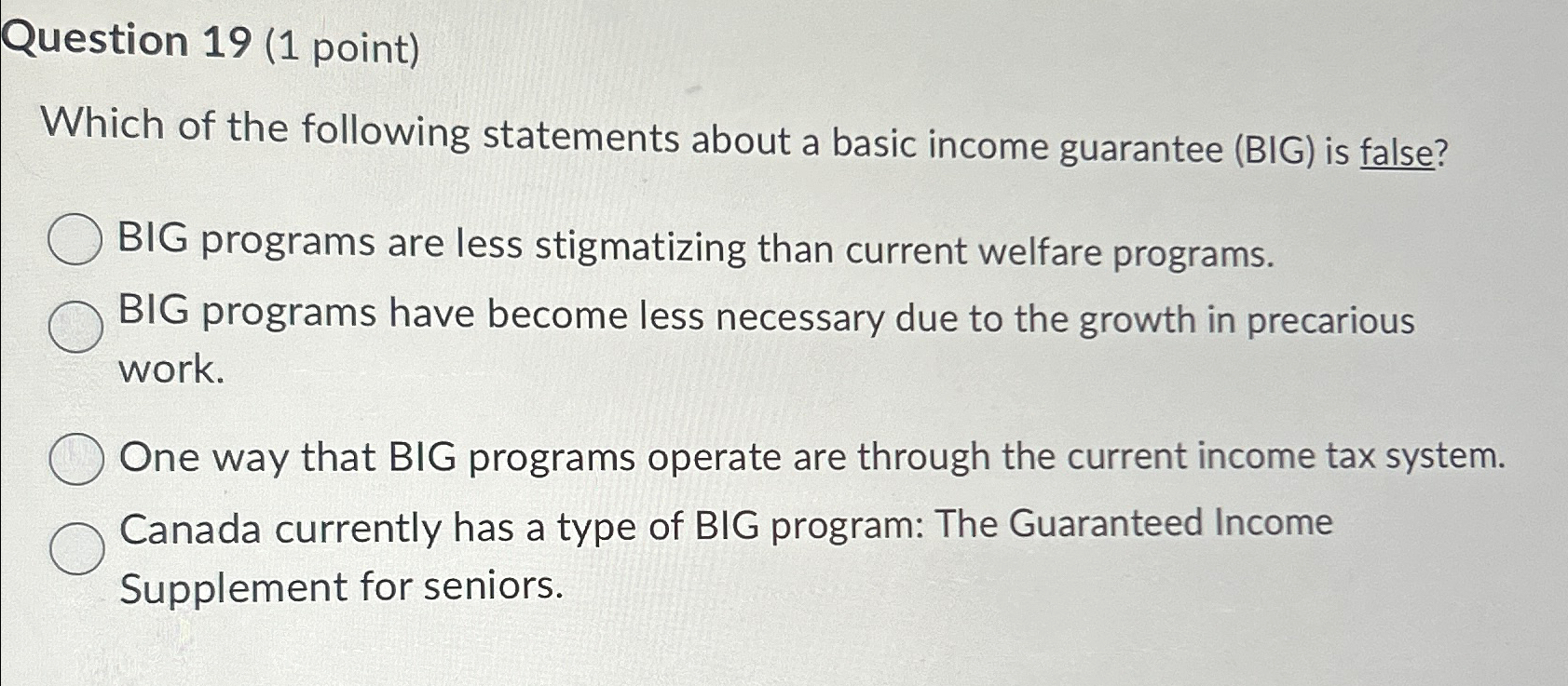 Solved Question 19 (1 ﻿point)Which of the following | Chegg.com
