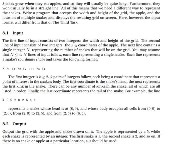 Solved Please help me write a code for snake'sgame game. The | Chegg.com