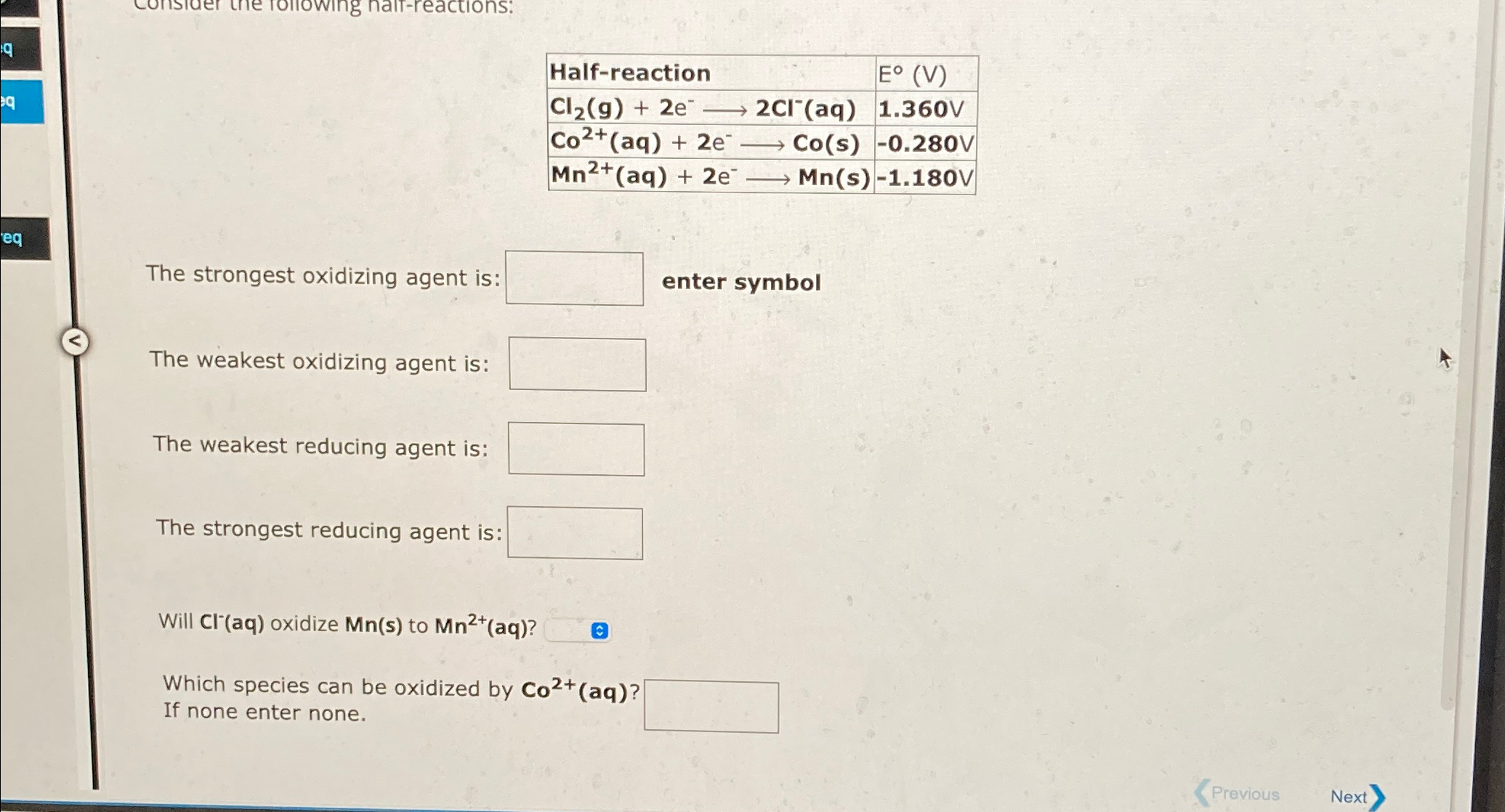 Solved Consider the following | Chegg.com