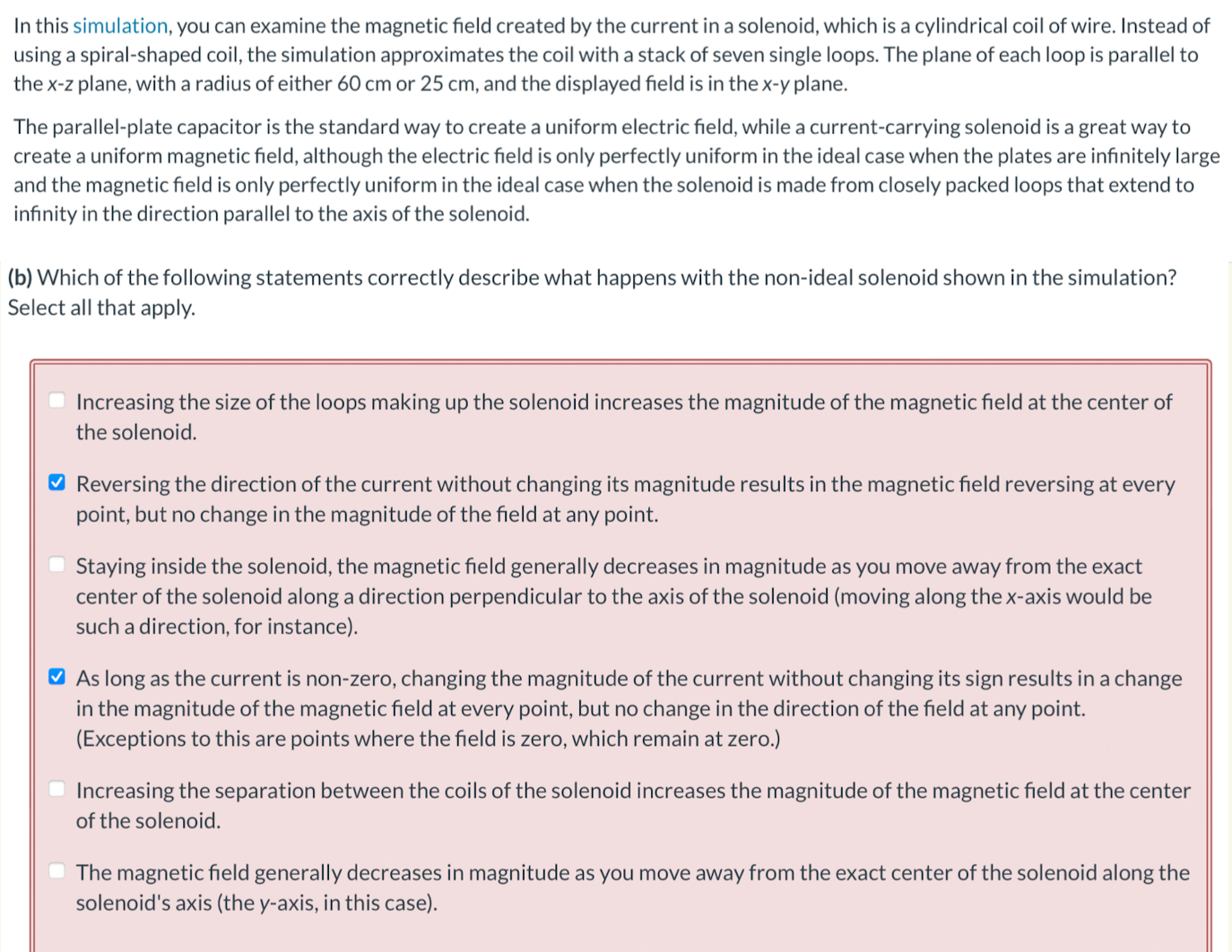 Solved In this simulation, you can examine the magnetic | Chegg.com