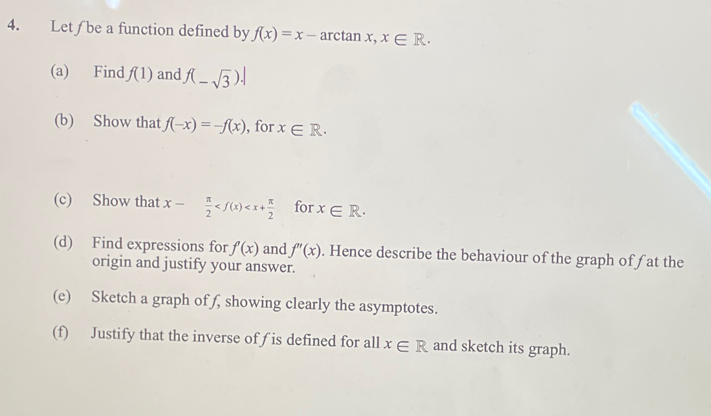 Solved Let f ﻿be a function defined by | Chegg.com