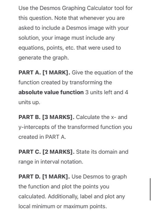 Solved Use the Desmos Graphing Calculator tool for this | Chegg.com