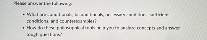 Please answer the following: - What are conditionals, | Chegg.com