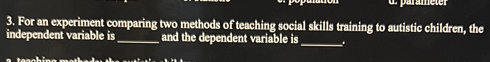 Solved For an experiment comparing two methods of teaching | Chegg.com