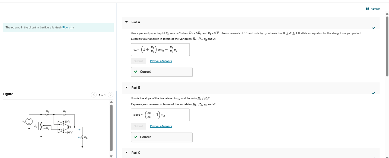 Solved Part AThe op ﻿amp in ﻿the circuit in ﻿the figure is | Chegg.com